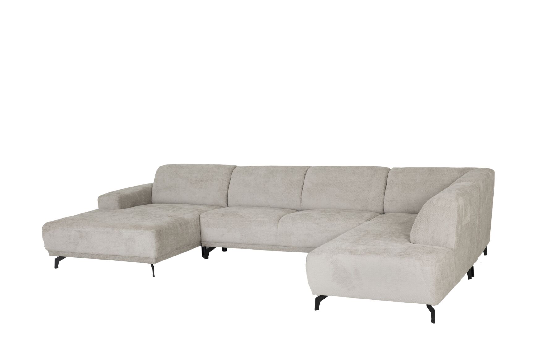 Canapé d'angle Mats 372x227cm - tissu - gris clair - Weba meubles